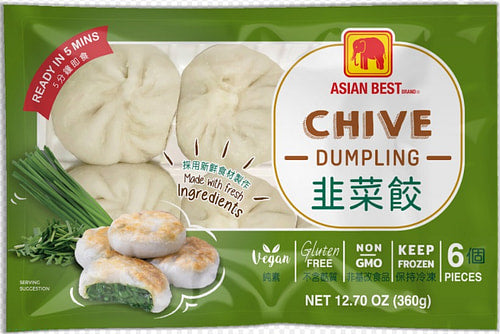 Asian Best - Frozen Chive Dumpling (Round) - กุยช่ายกลม แช่แข็ง ตราเอเ ...