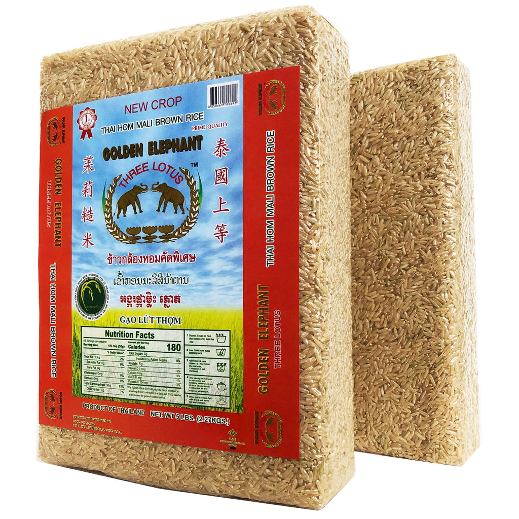 Golden Elephant - Hom Mali Brown Rice (5 lbs) - ข้าวกล้องหอมคัดพิเศษ ...
